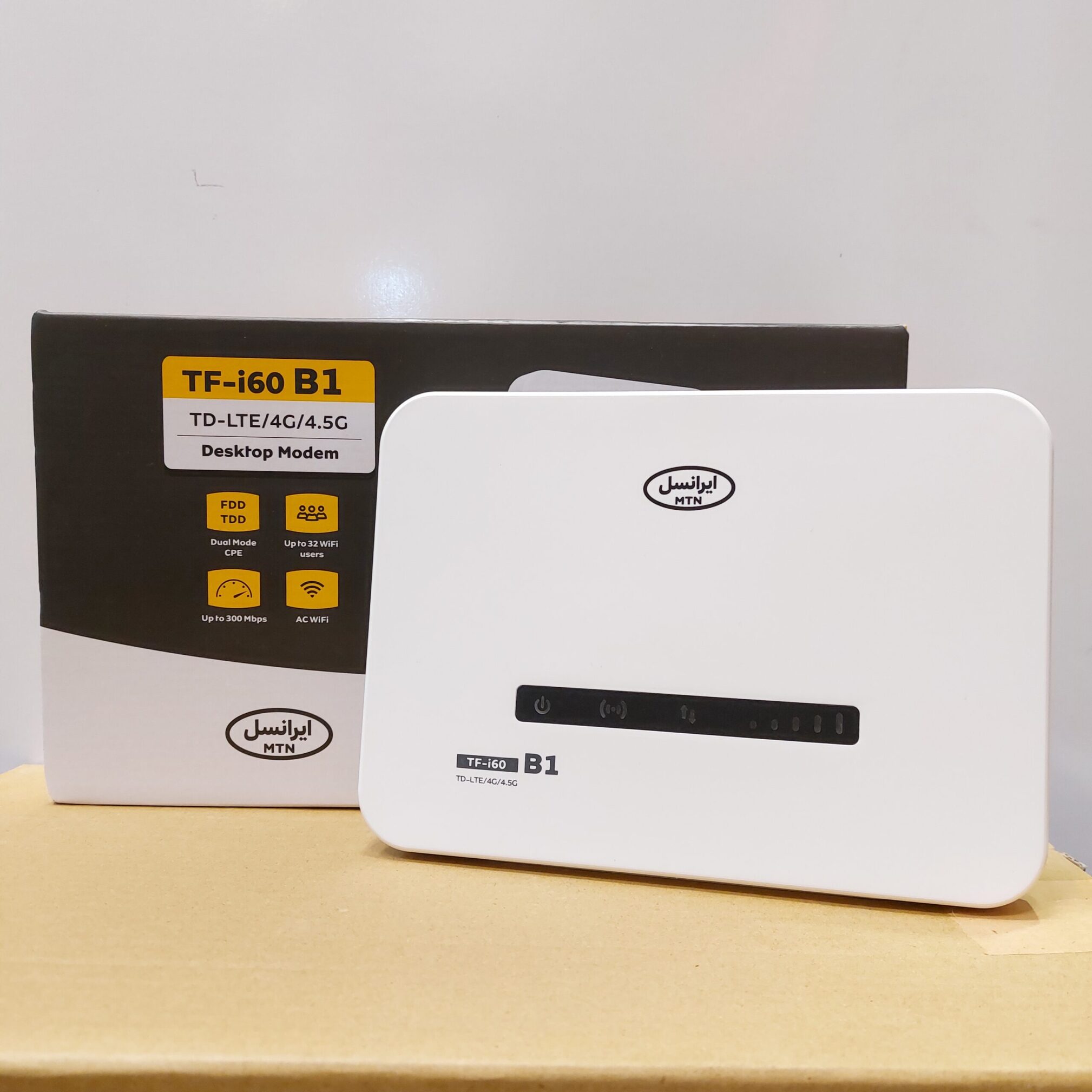 خرید و قیمت مودم ایرانسل TD-LTE 4G TF-i60 b1 به همراه 50گیگ اینترنت یک ماهه و یک سیم کارت ...